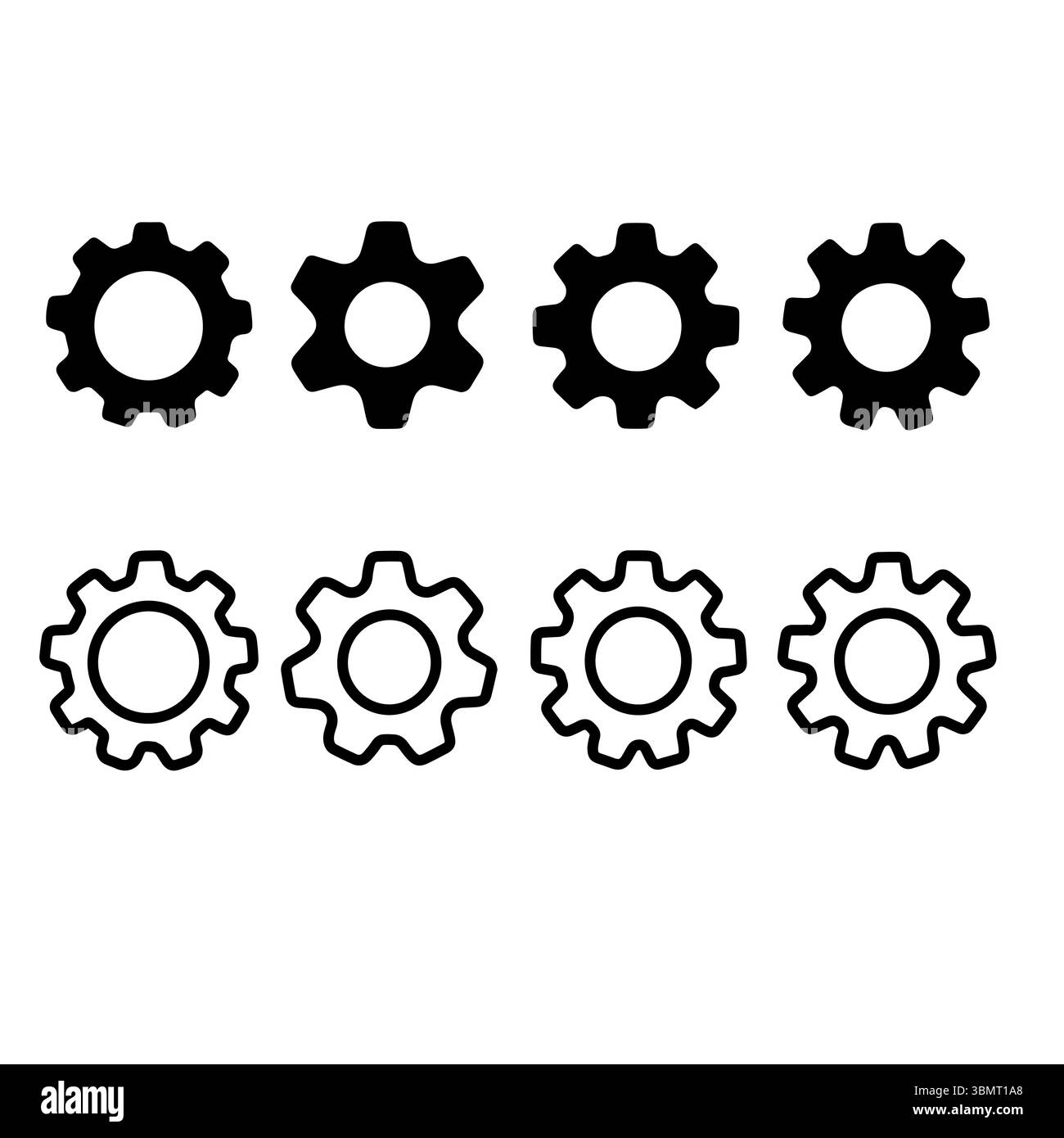Gear setting icon set Gear wheel symbol containing Cog wheel Vector ...