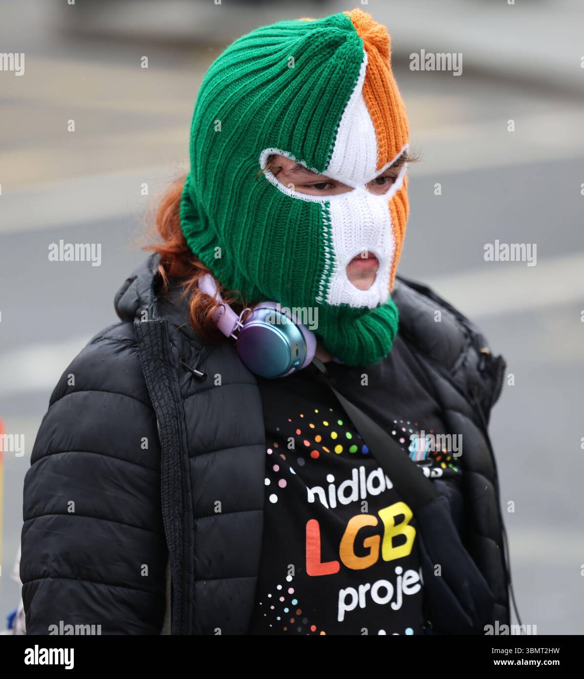 A person wearing an Irish Balaclava takes part in the Dublin Pride ...