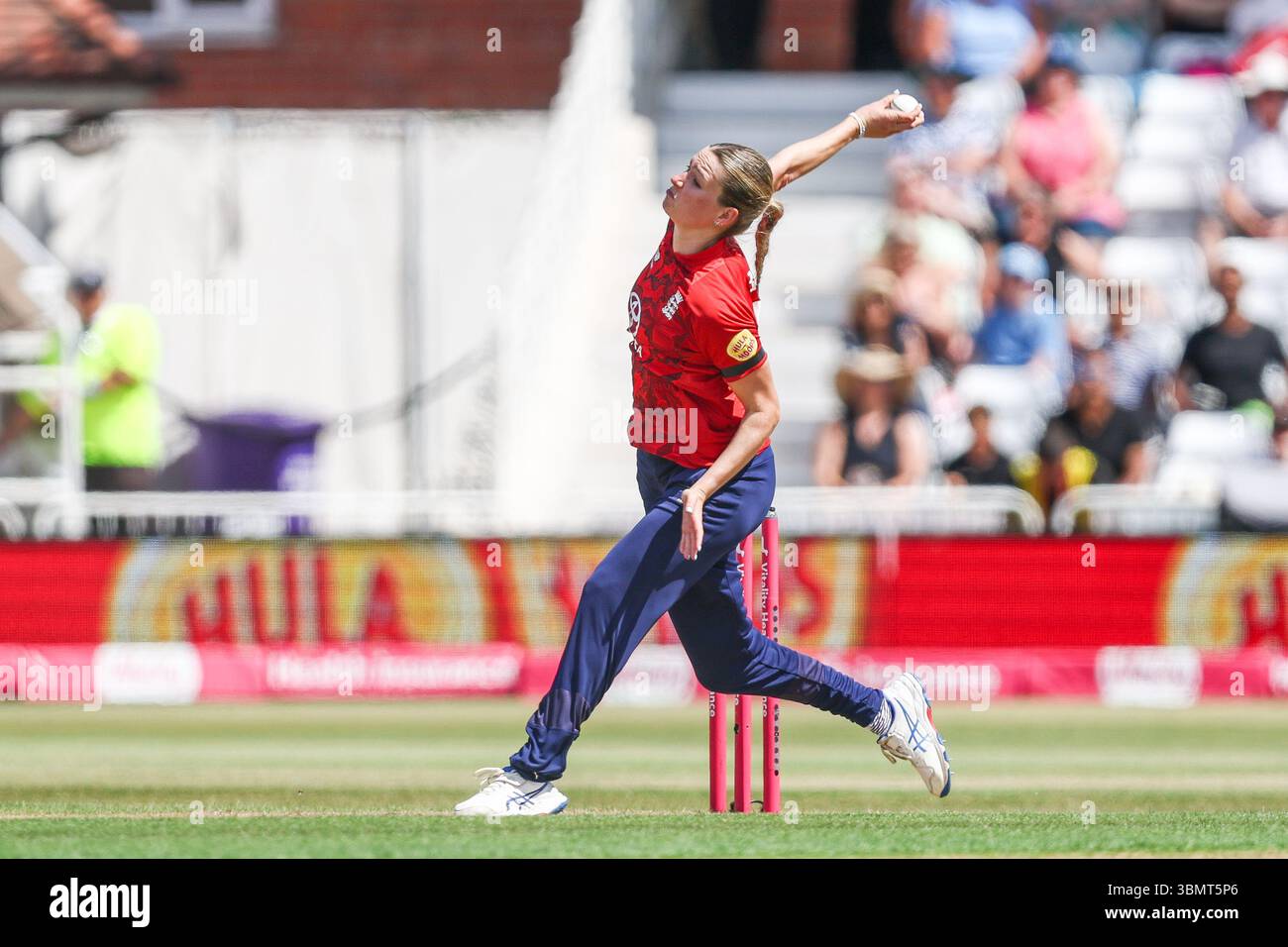 #63, Lauren Bell of England in action bowling during the International ...