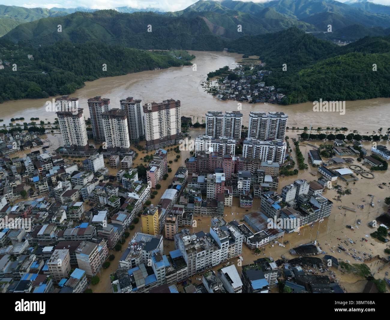 Rongjiang, China's Guizhou Province. 28th June, 2025. An aerial drone ...