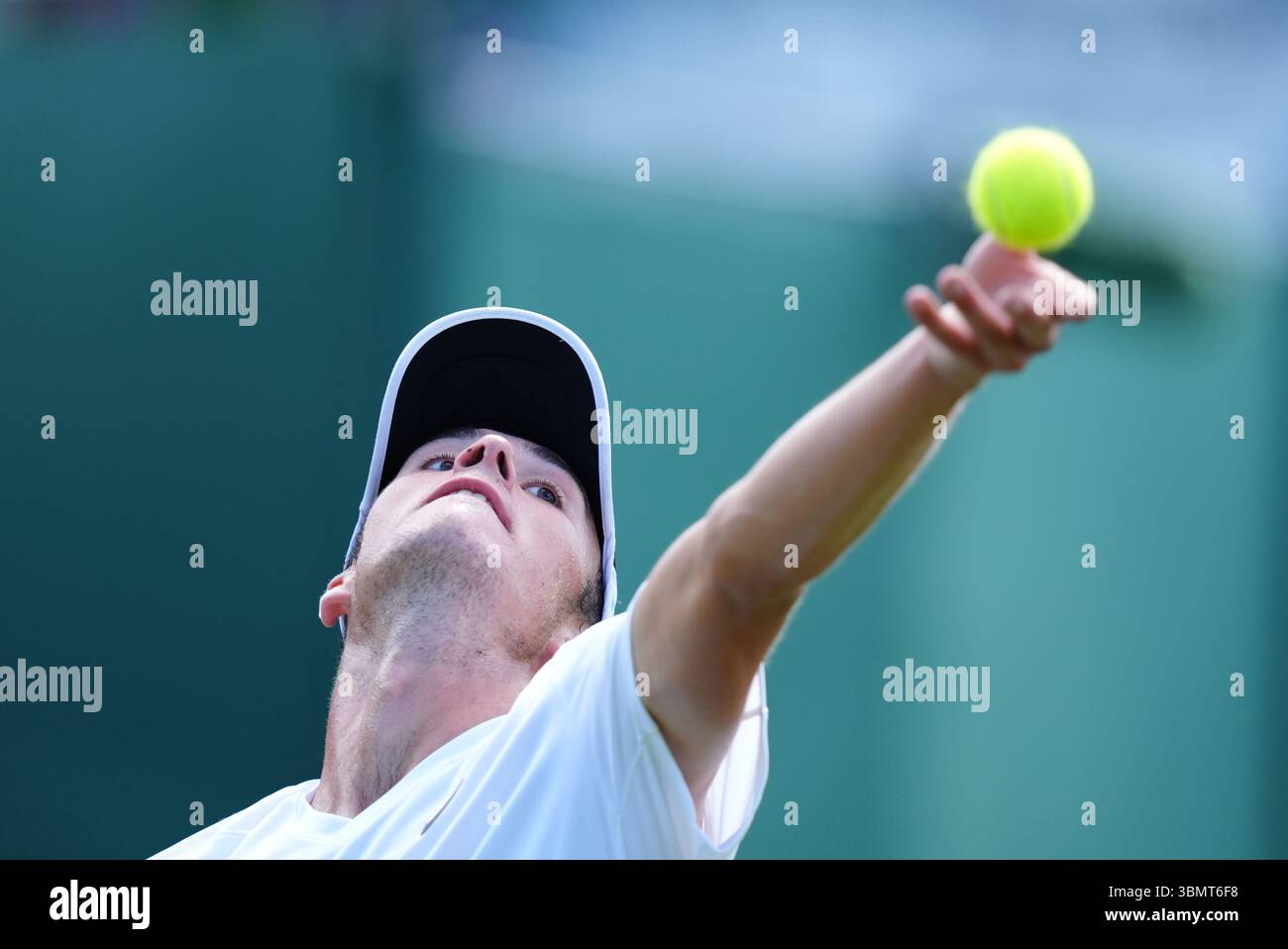 Oliver Tarvet on the practice courts at the All England Lawn Tennis and ...