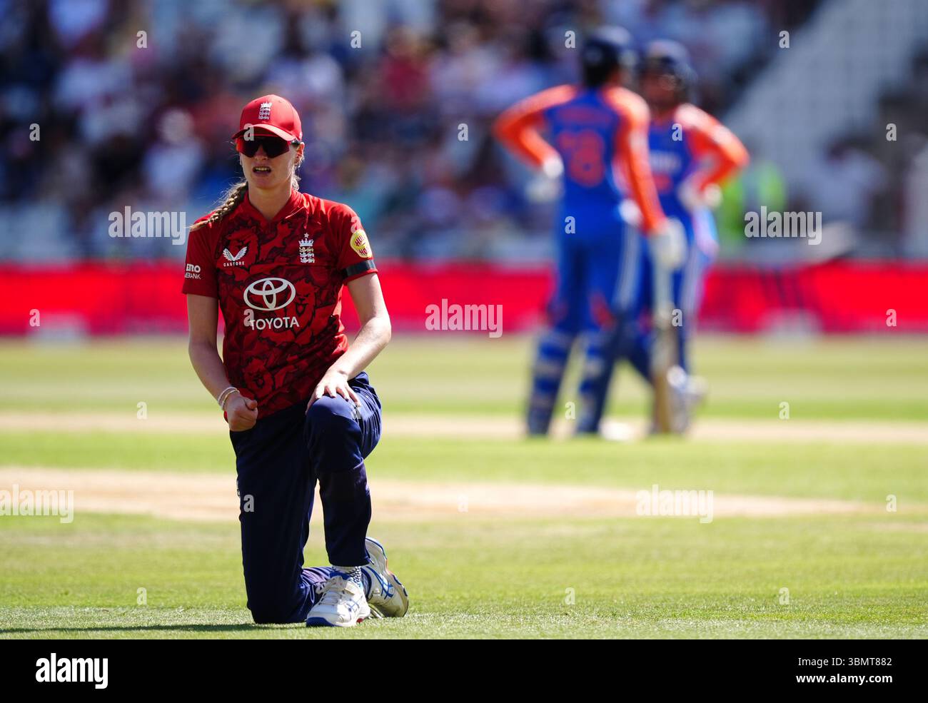 England's Lauren Bell reacts during the second Women's International ...