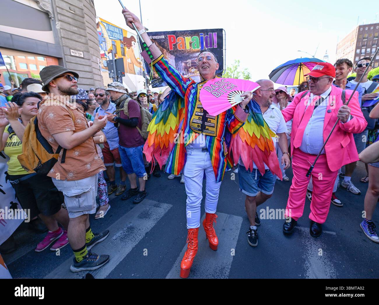 Participants during the Budapest Pride march in Budapest, Hungary ...