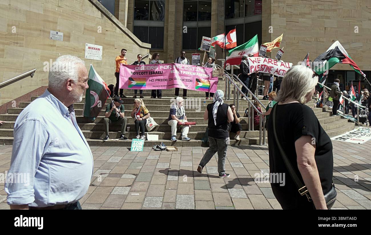 Glasgow, Scotland, UK. 28th June, 2025. Emergency Demo for palestine ...