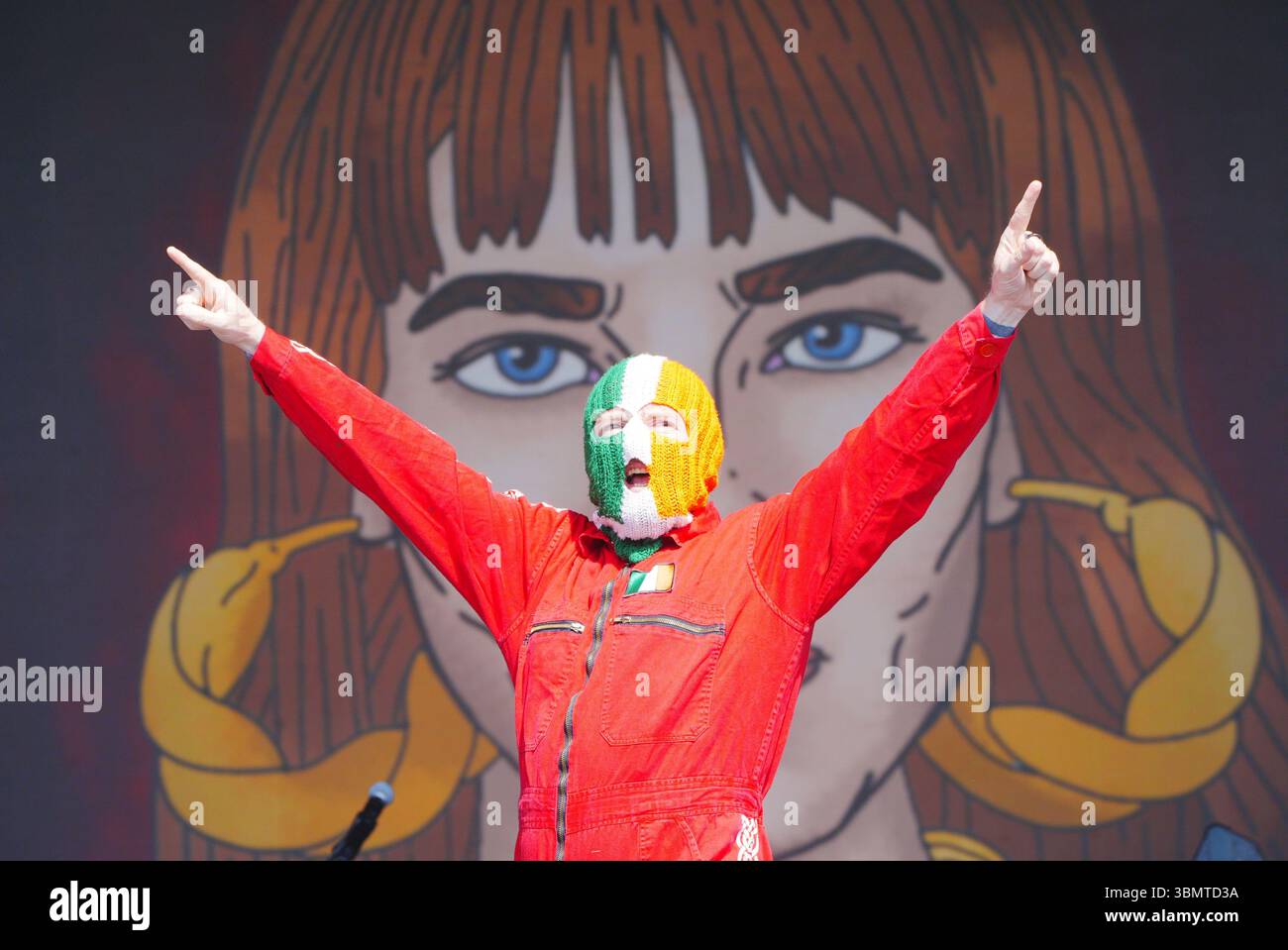 JJ O'Dochartaigh (DJ Provai) of Kneecap performing on the West Holts ...