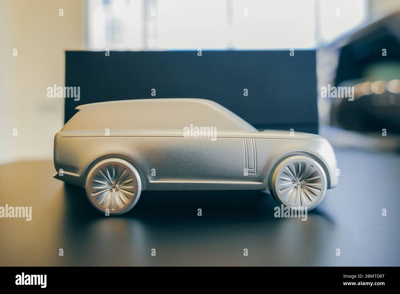 Almaty, Kazakhstan - May 29, 2025: Silver Range Rover toy model. Car ...