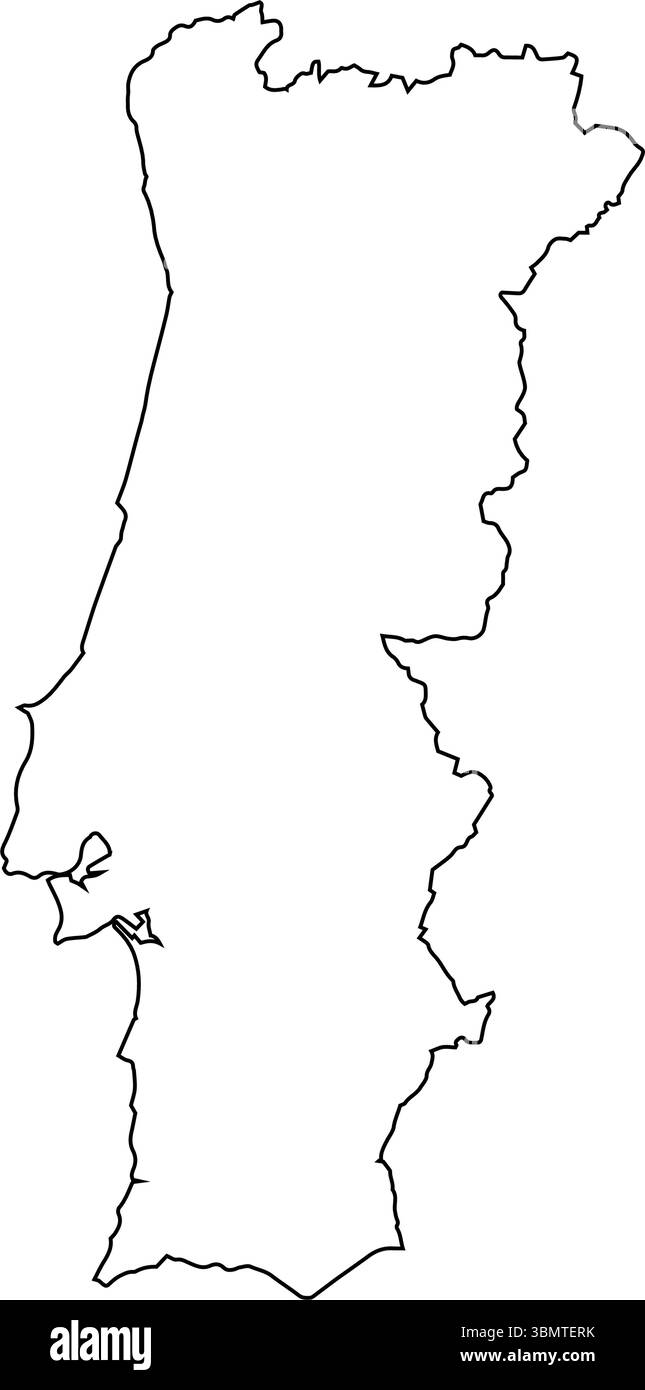 vector map of Portugal isolated on a transparent background, Detailed ...