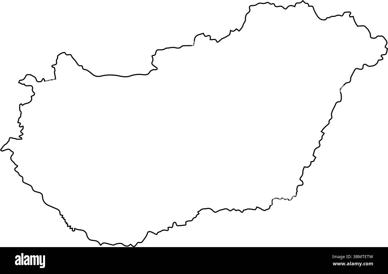 vector map of Hungary isolated on a transparent background, Detailed ...