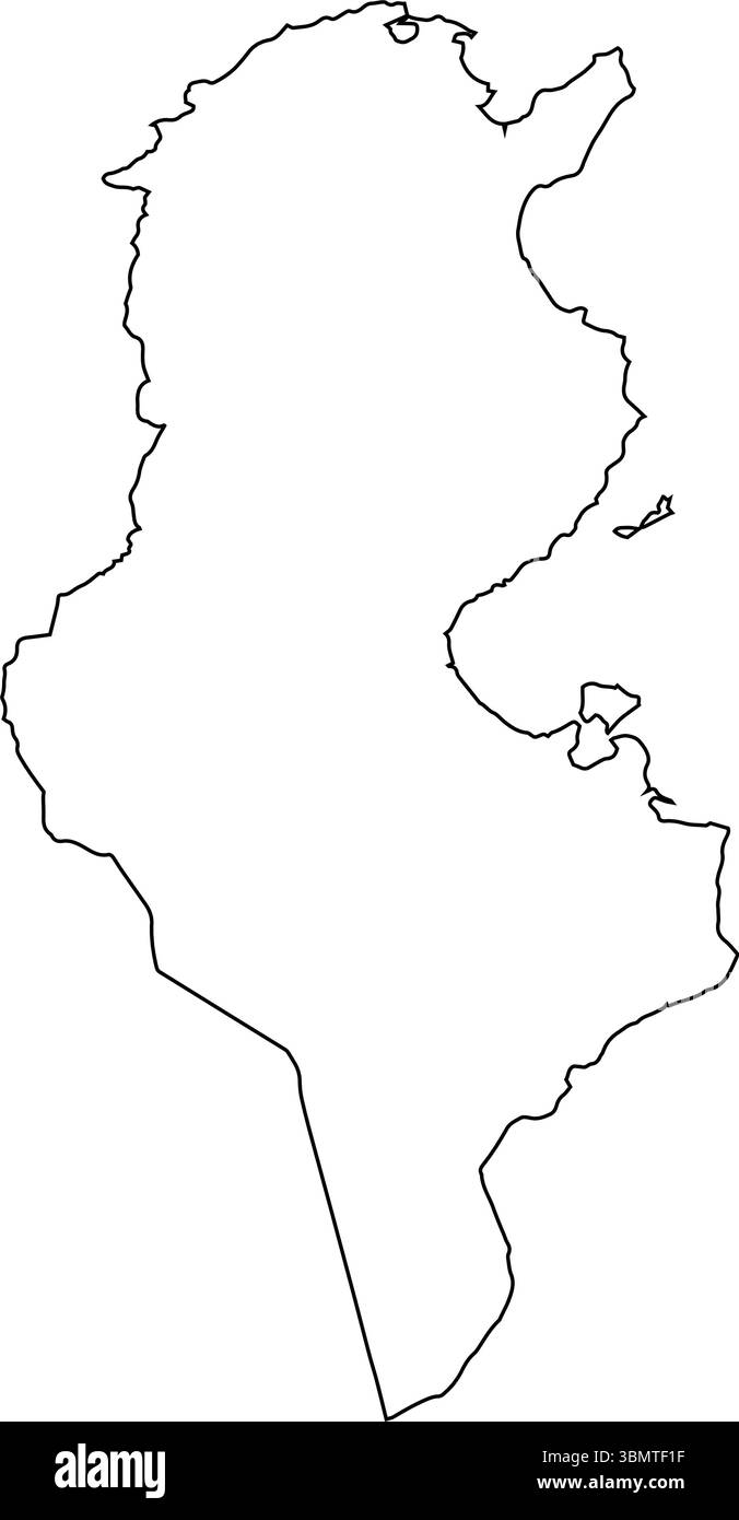 vector map of Tunisia isolated on a transparent background, Detailed ...