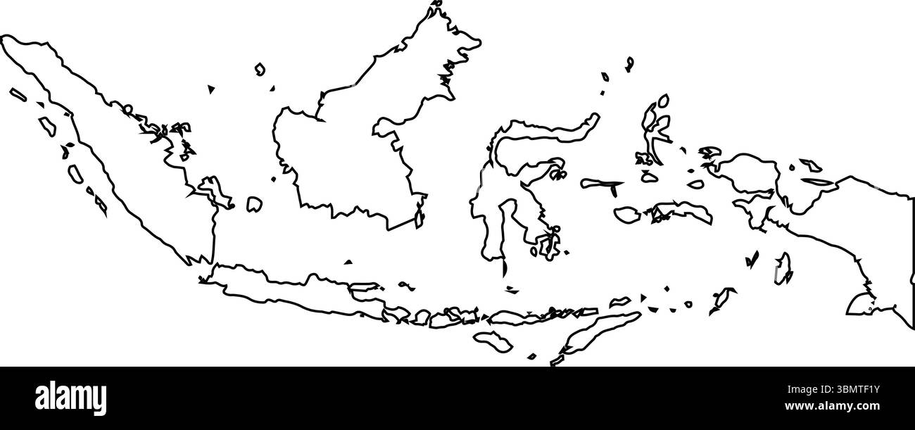 vector map of Indonesia isolated on a transparent background, Detailed ...