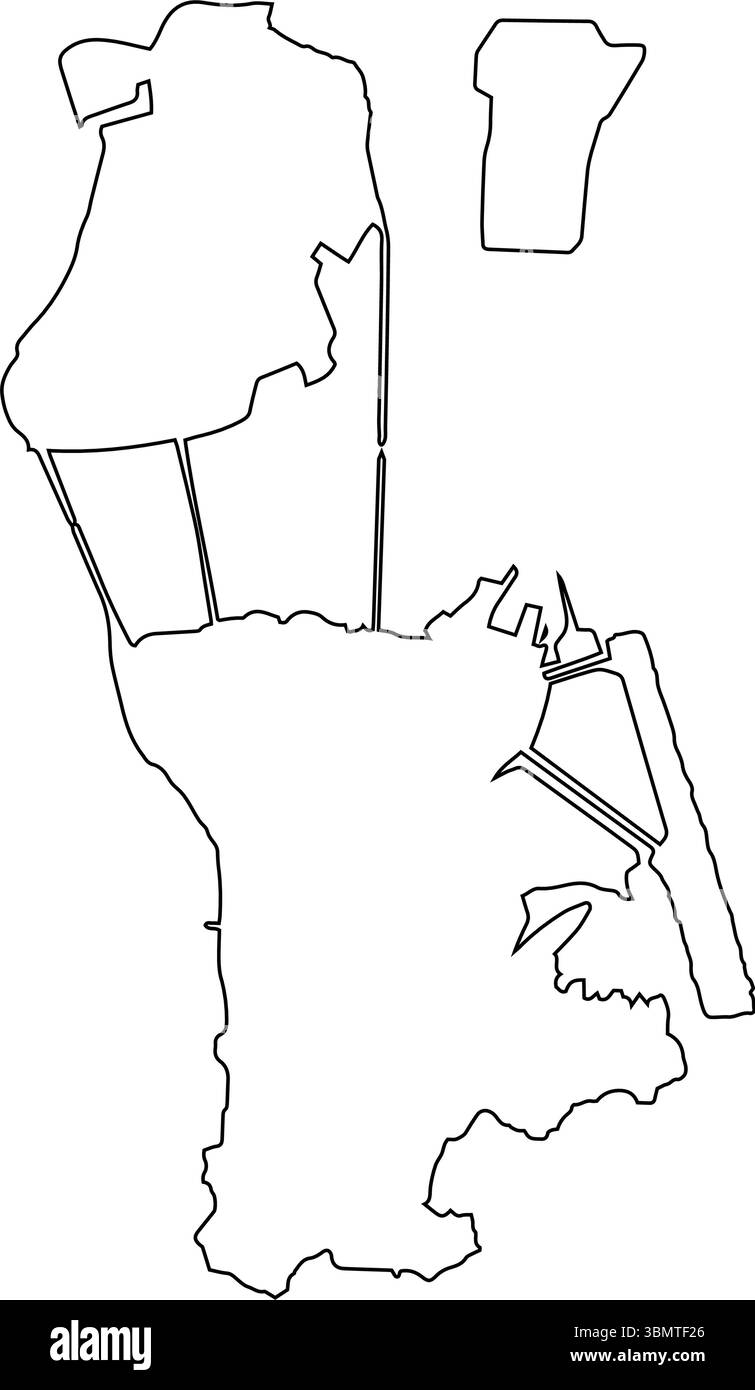 vector map of Macau isolated on a transparent background, Detailed map ...