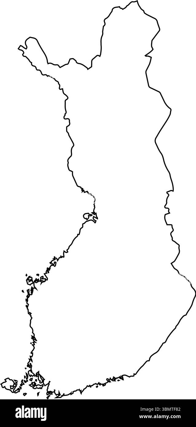 vector map of Finland isolated on a transparent background, Detailed ...