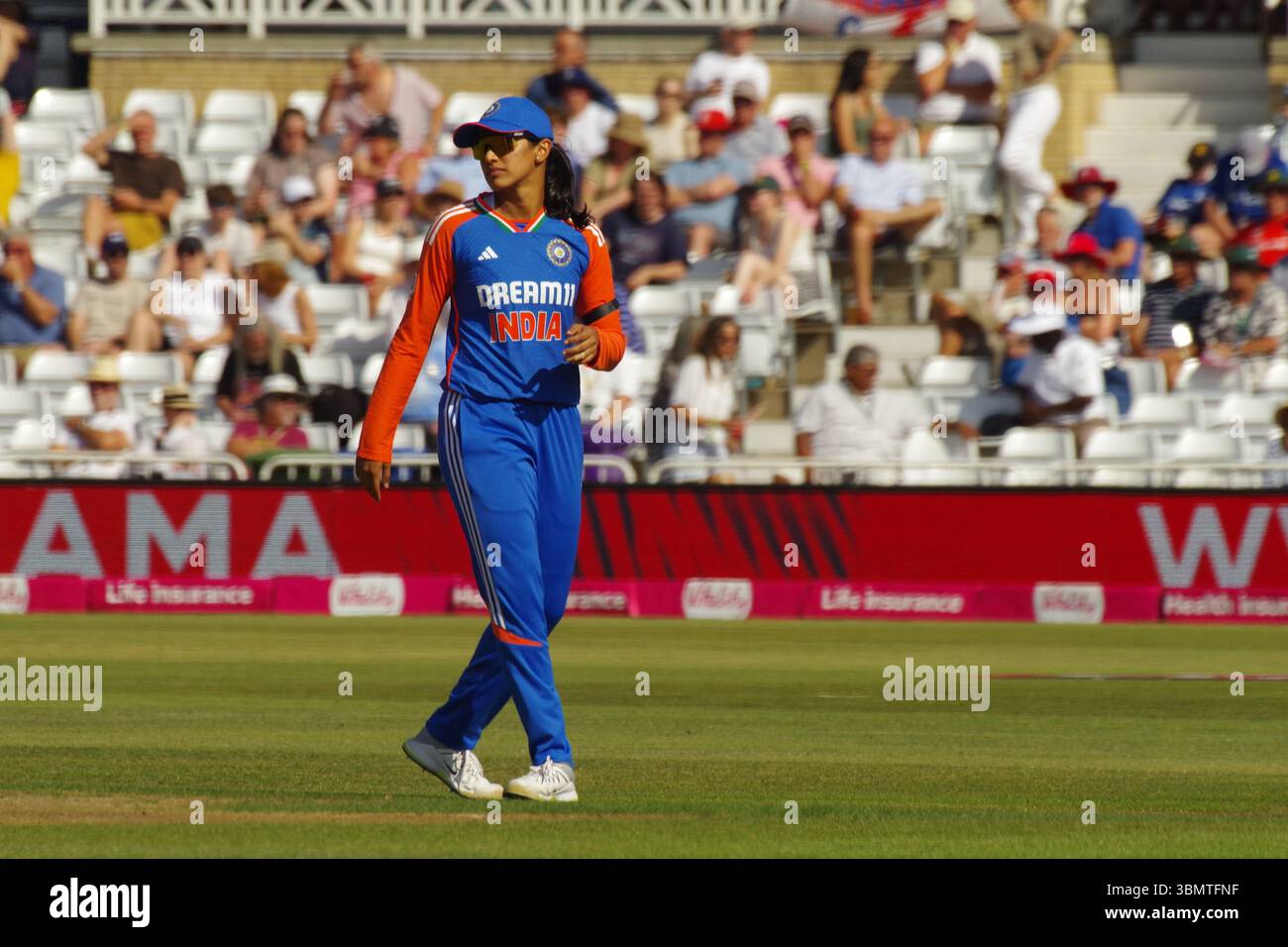 Nottingham, England, 28 June 2025. Smriti Mandhana fielding for India ...