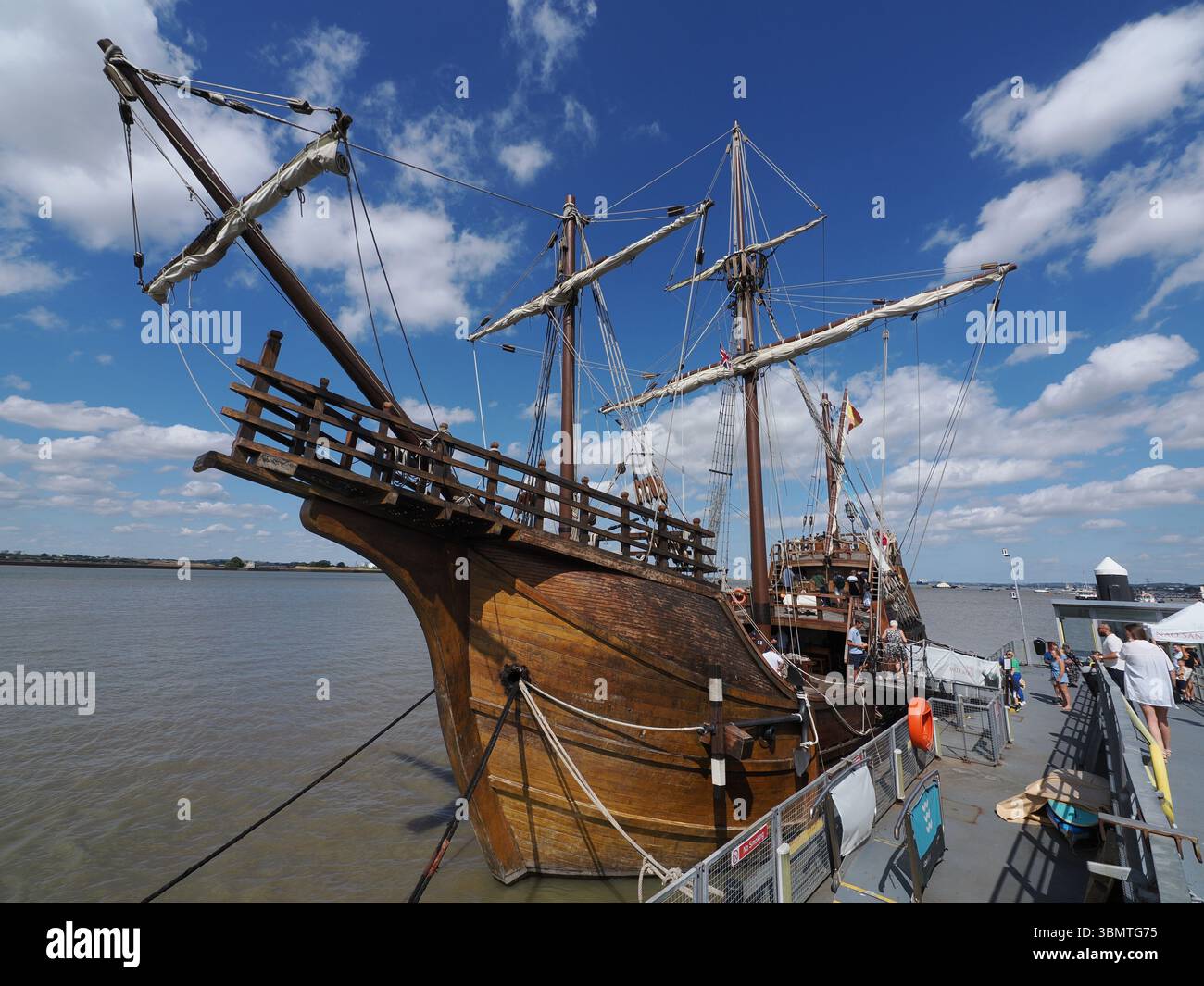 Gravesend, Kent, UK. 28th June, 2025. The Nao Santa Maria is a replica ...
