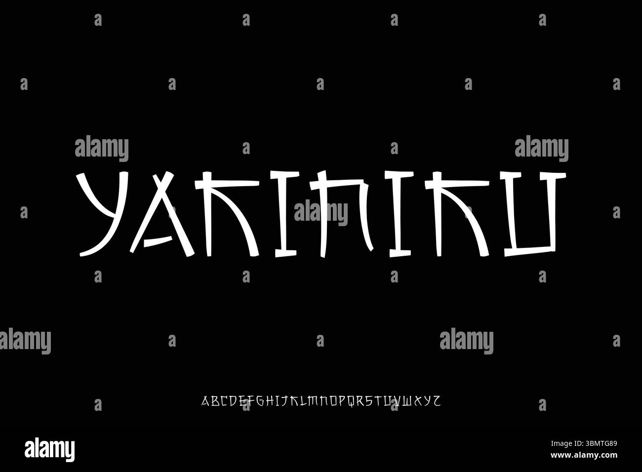 Decorative japanese style alphabet display font vector illustration ...