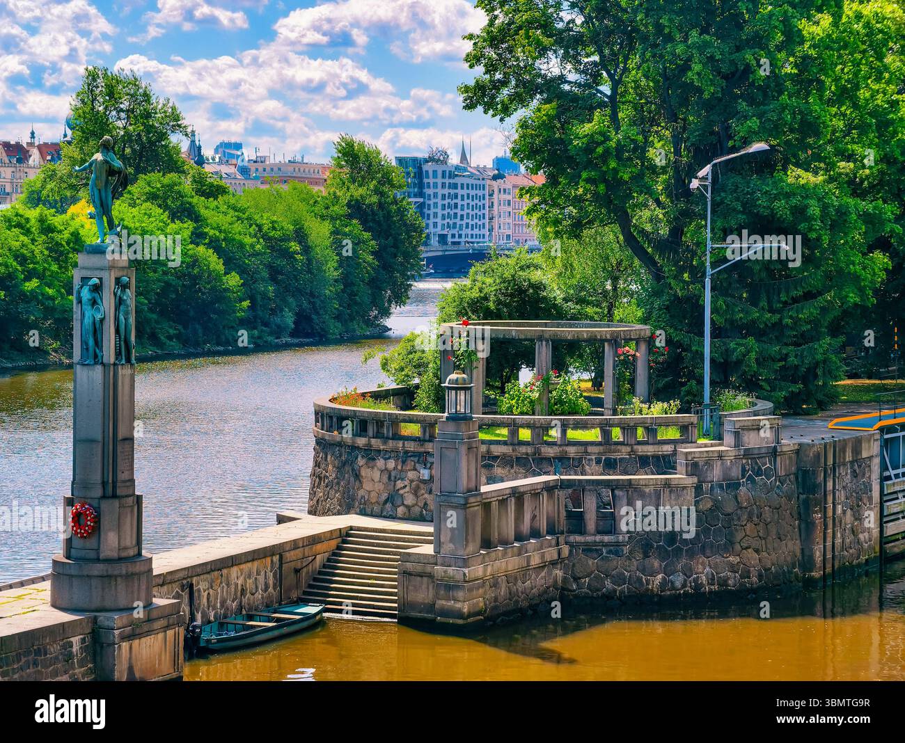 Breathtaking Prague Skyline, Vltava River at Dusk, Historic European ...