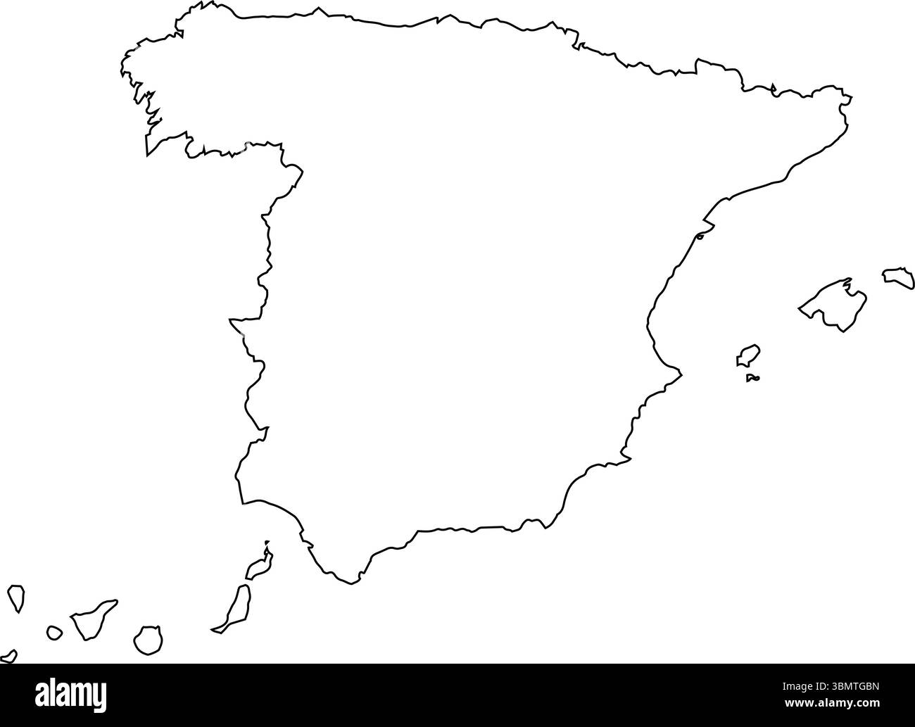 vector map of Spain isolated on a transparent background, Detailed map ...