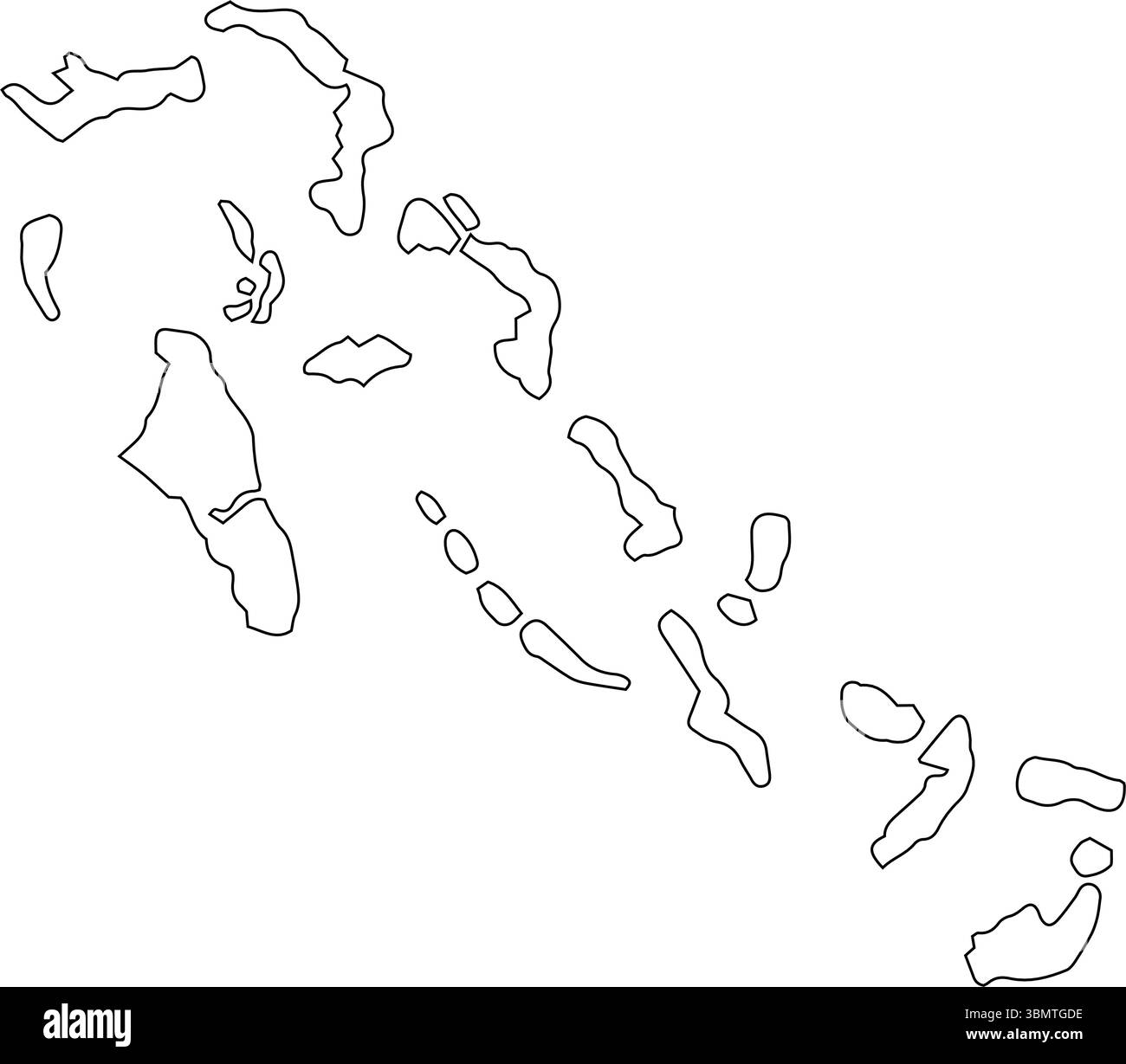 vector map of Bahamas isolated on a transparent background, Detailed ...