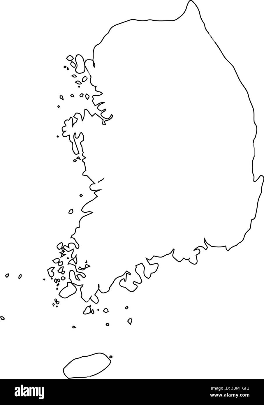vector map of South Korea isolated on a transparent background ...