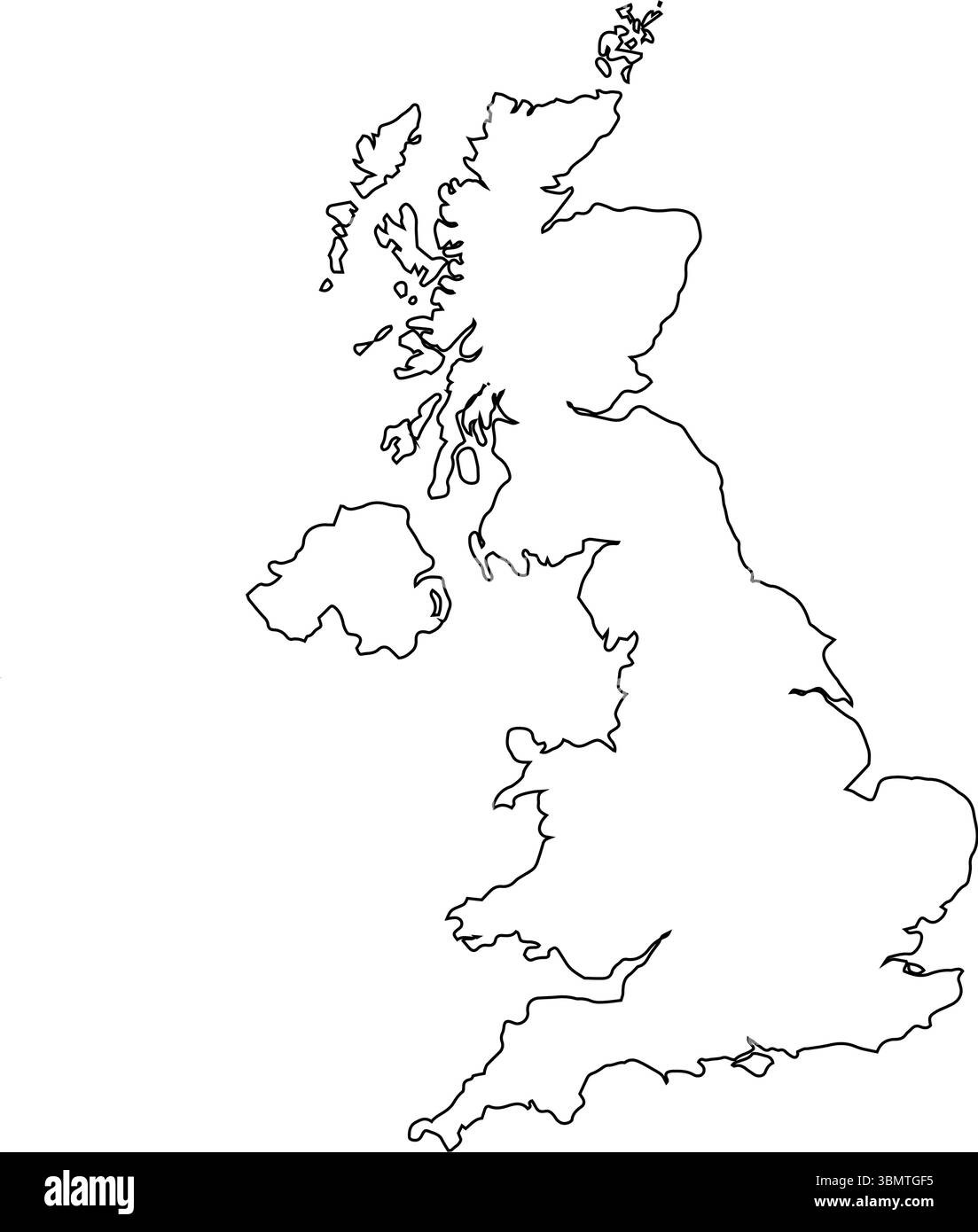 vector map of United Kingdom isolated on a transparent background ...