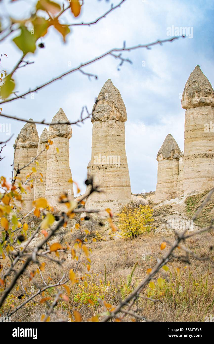 Peaks with phallic shape in Love Valley, Turkey Stock Photo - Alamy