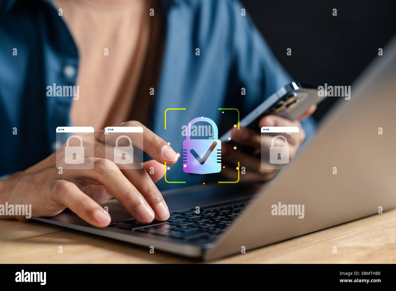 Secure login authentication system with biometric approval and digital identity verification ...