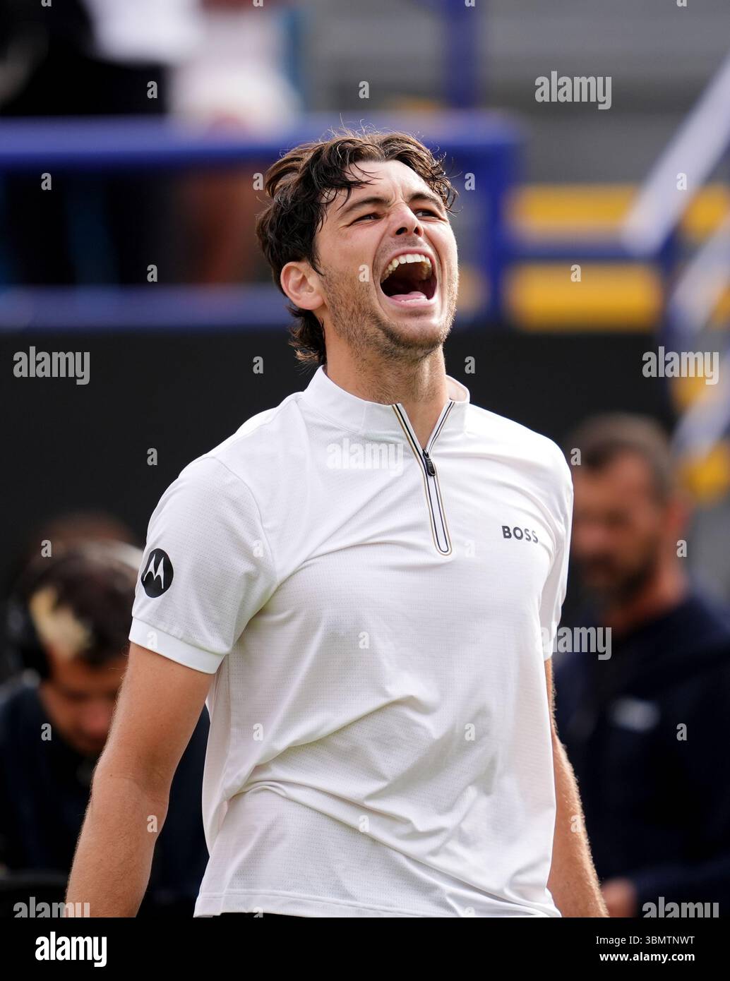 Taylor Fritz celebrates winning the Men's single Final during day six ...