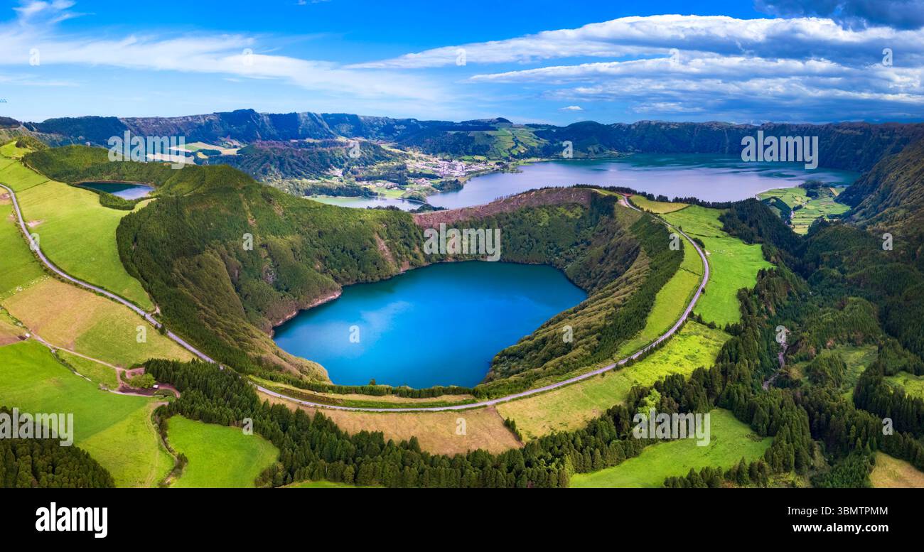 Azores island most beautiful scenic places - wonderful emerald lakes ...