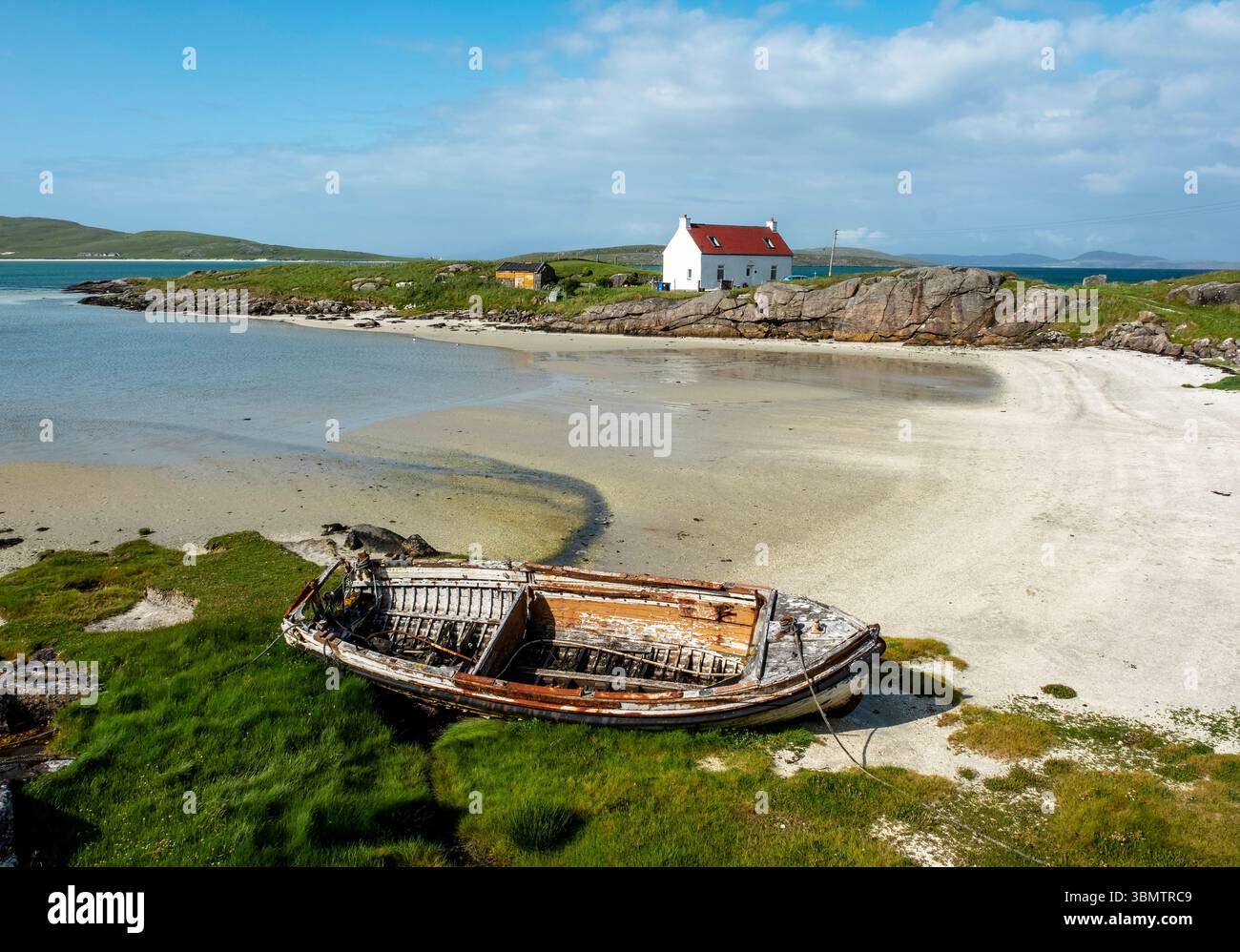 White sandy bay, Isle of Barra, Outer Hebrides, Scotland Stock Photo ...
