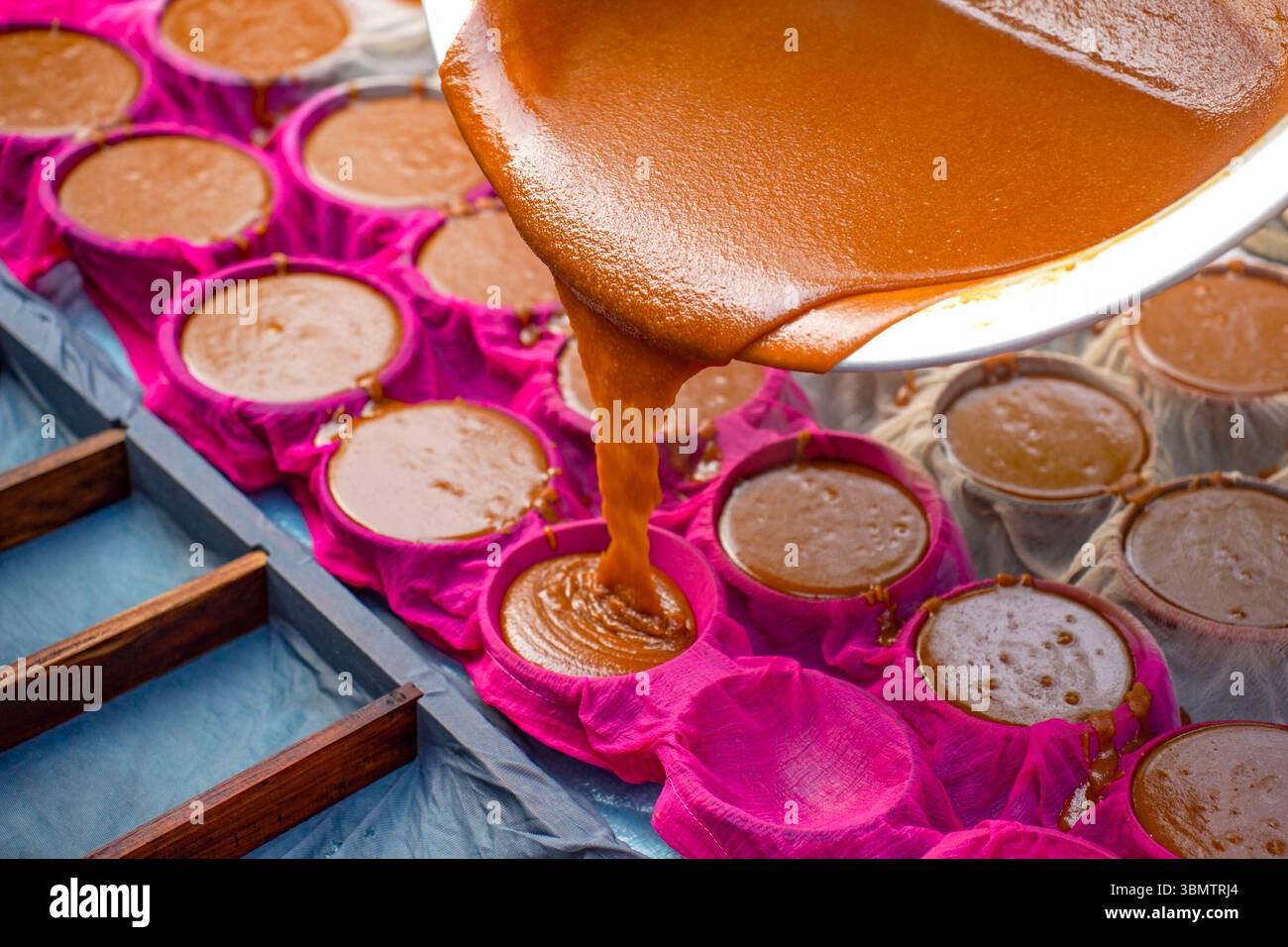 Rural Bengal winter scene of people collecting date palm sap to make ...