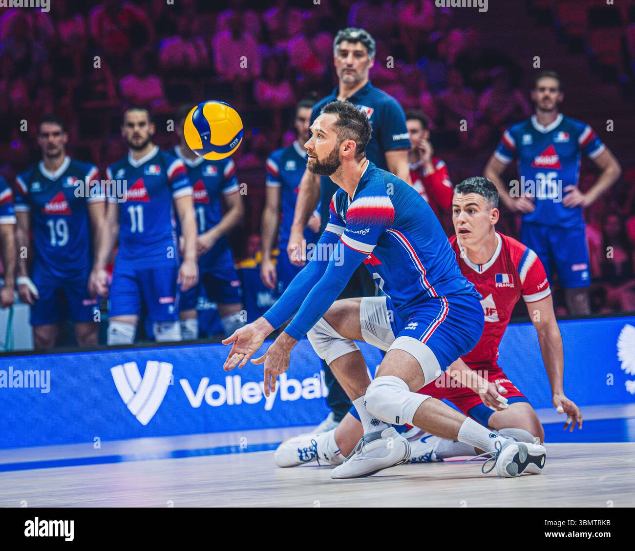 Italy vs France during FIVB Volleyball Nations League 2024 men's match ...