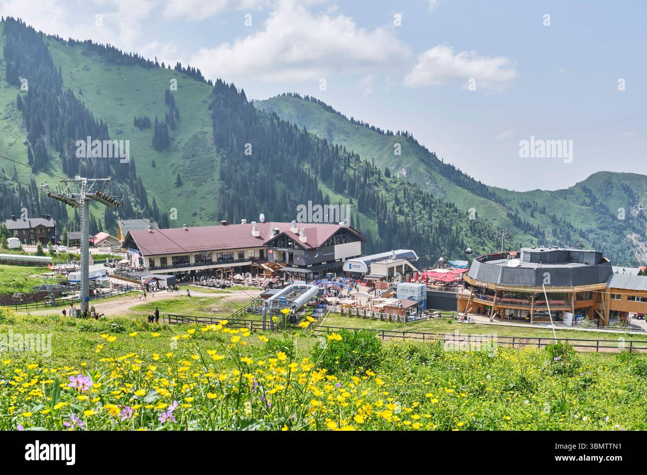 Shymbulak Ski Resort Base Station in Summer, Almaty, Kazakhstan Stock ...