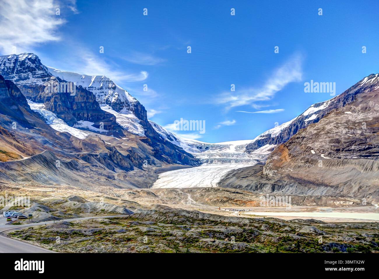 The Snow Dome Glacier in Athabasca in Jasper National Park Stock Photo ...