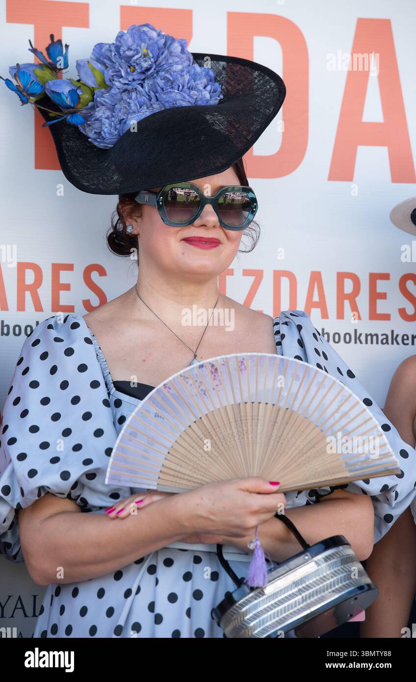 Windsor, Berkshire, UK. 28th June, 2025. Milliner Anna Gilder, a ...