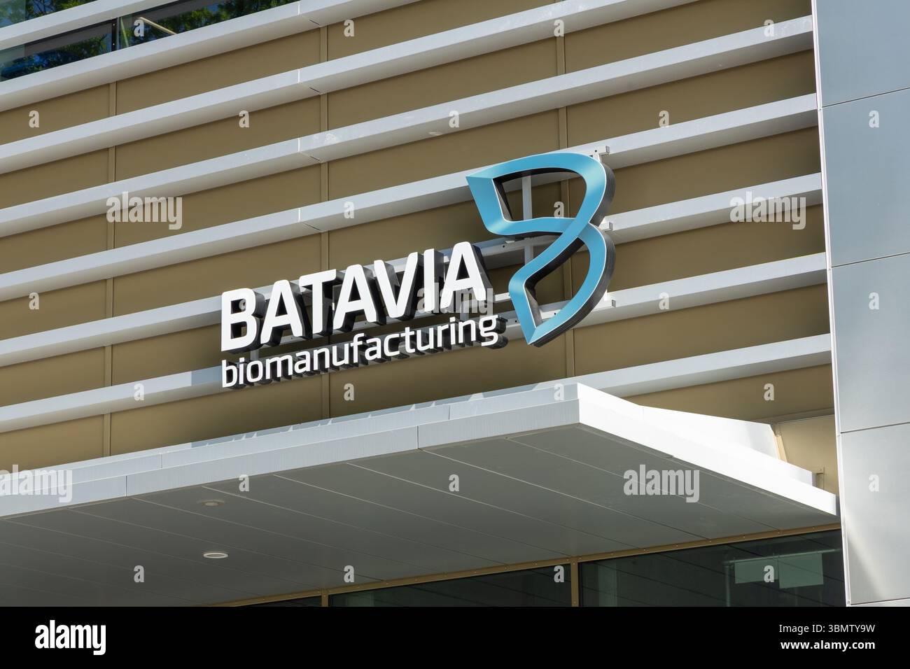 The sleek "Batavia Biomanufacturing" logo is prominently displayed on a ...