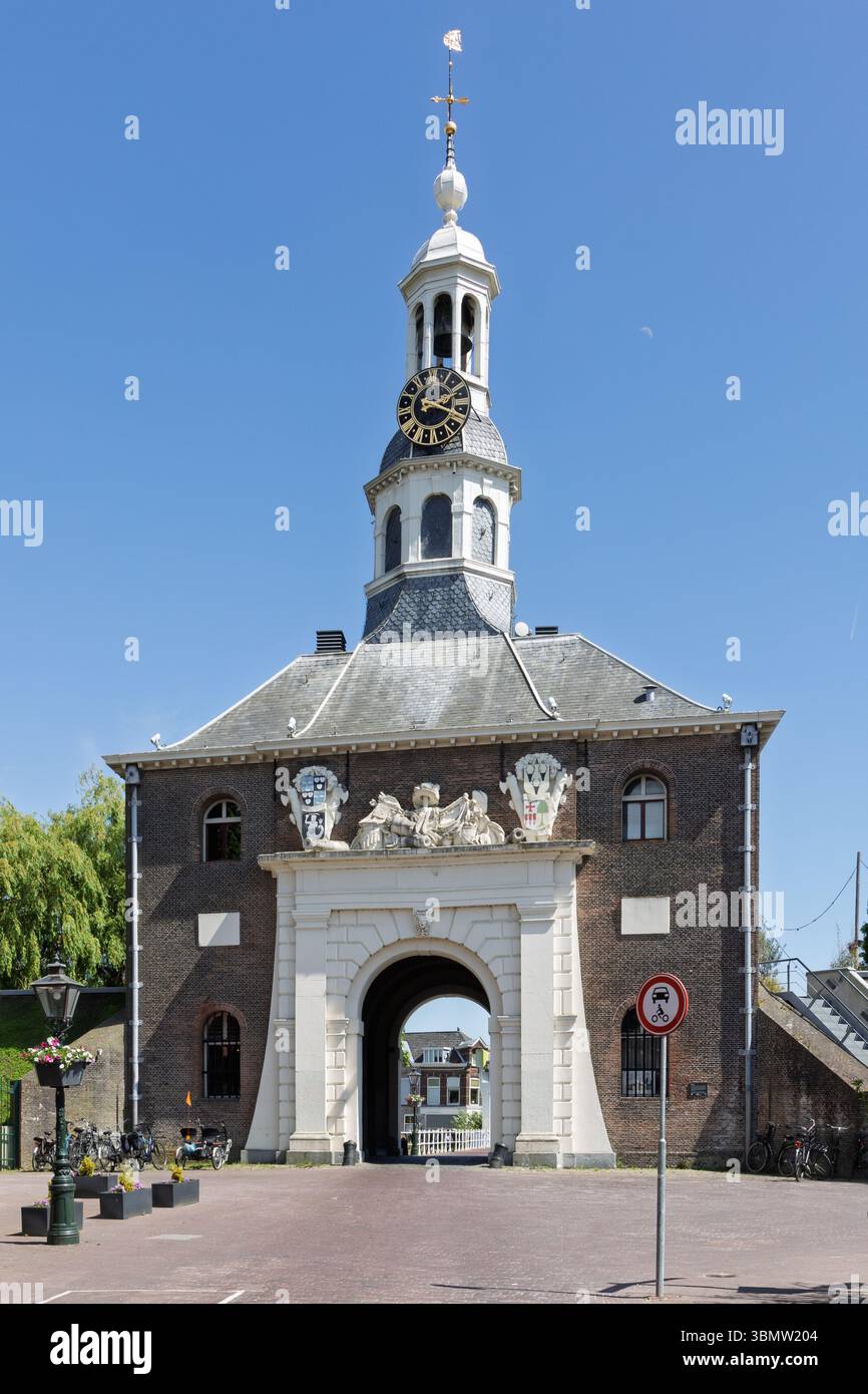 Historic Zijlpoort city gate in Leiden, Netherlands, a beautiful ...