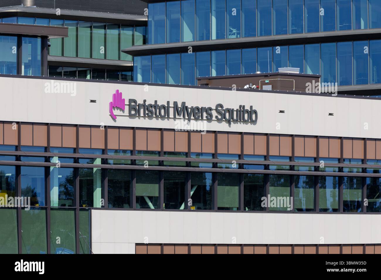 The Bristol Myers Squibb building, showcasing its prominent logo ...
