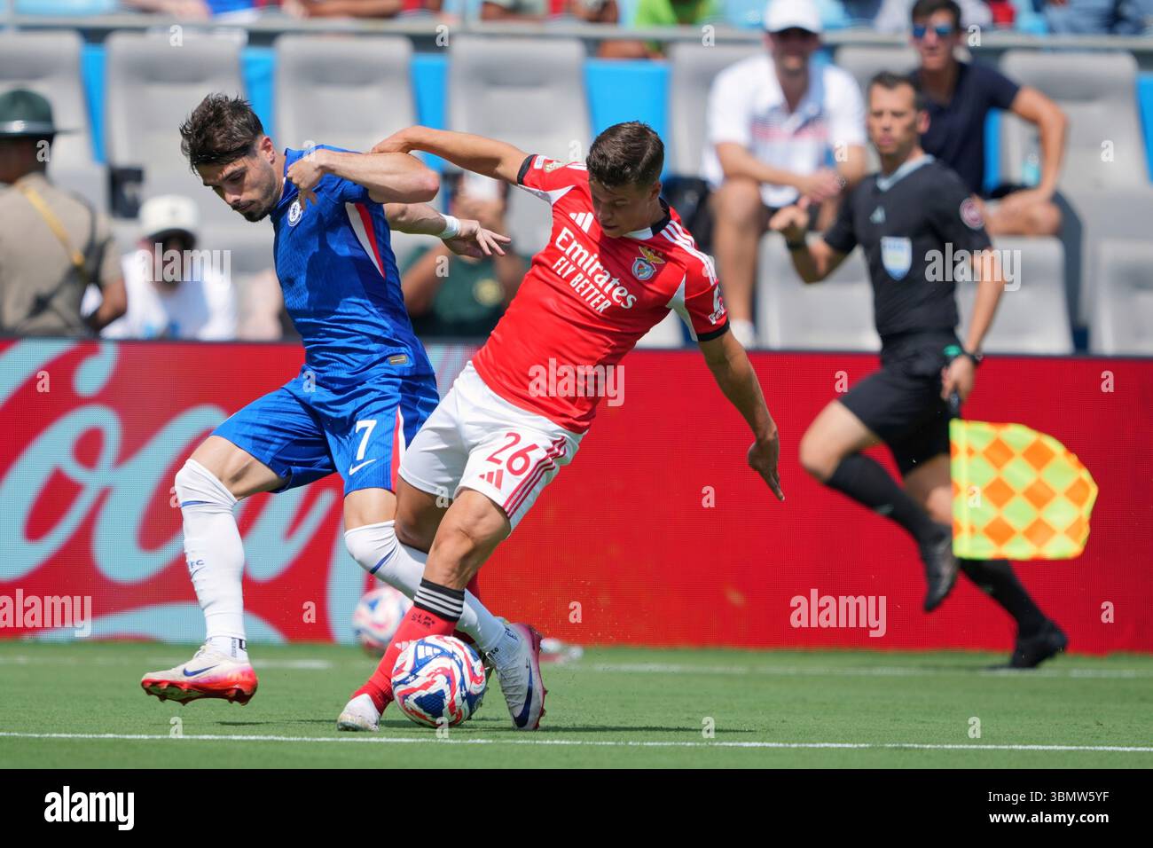 Benfica's Samuel Dahl and Chelsea's Pedro Neto battle during the Club ...