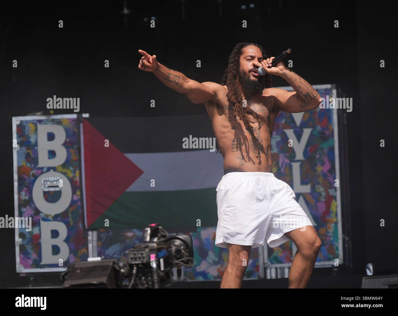 Bob Vylan performing on the West Holts Stage, during the Glastonbury ...