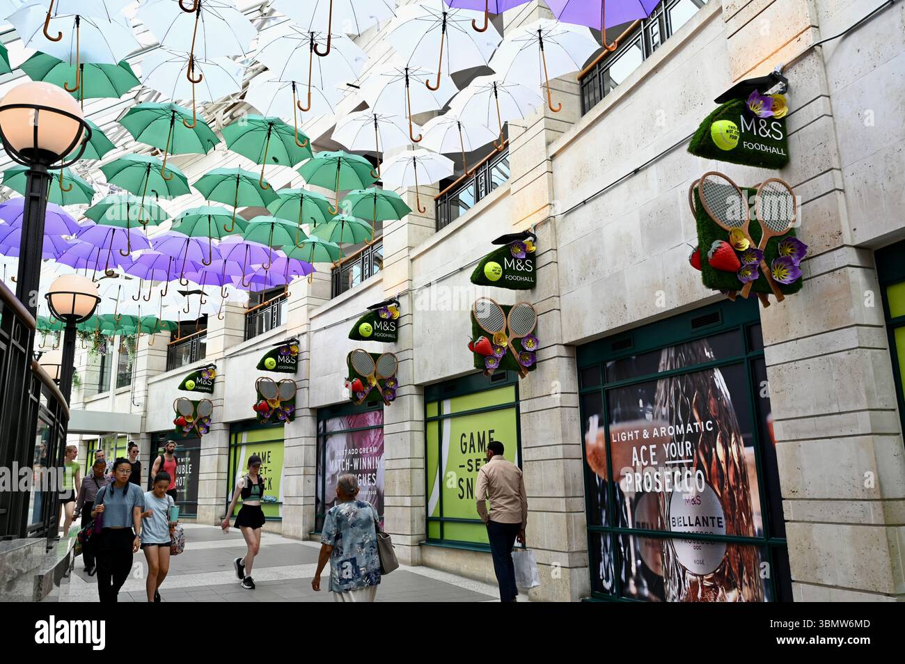 Wimbledon town is decked out in vibrant, tennis-themed decorations for ...