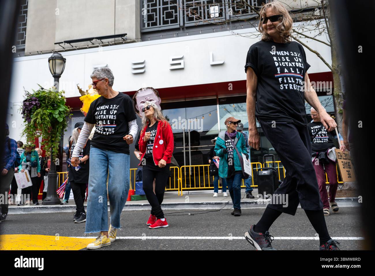 Seattle, USA. 28th Jun 2025. Just after 10:00am activists gather On ...