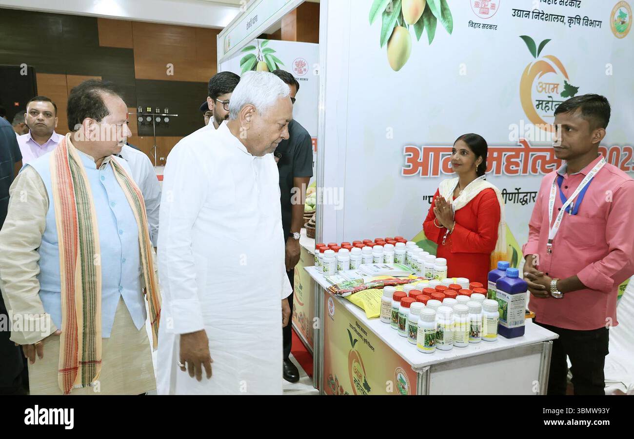 PATNA, INDIA - JUNE 28: Bihar Chief Minister Nitish Kumar visiting ...
