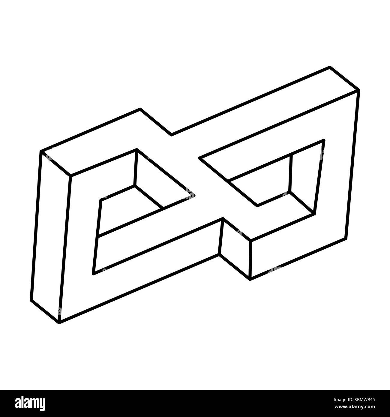 Impossible shape. Optical Illusion. Web design element. Line design. Op ...