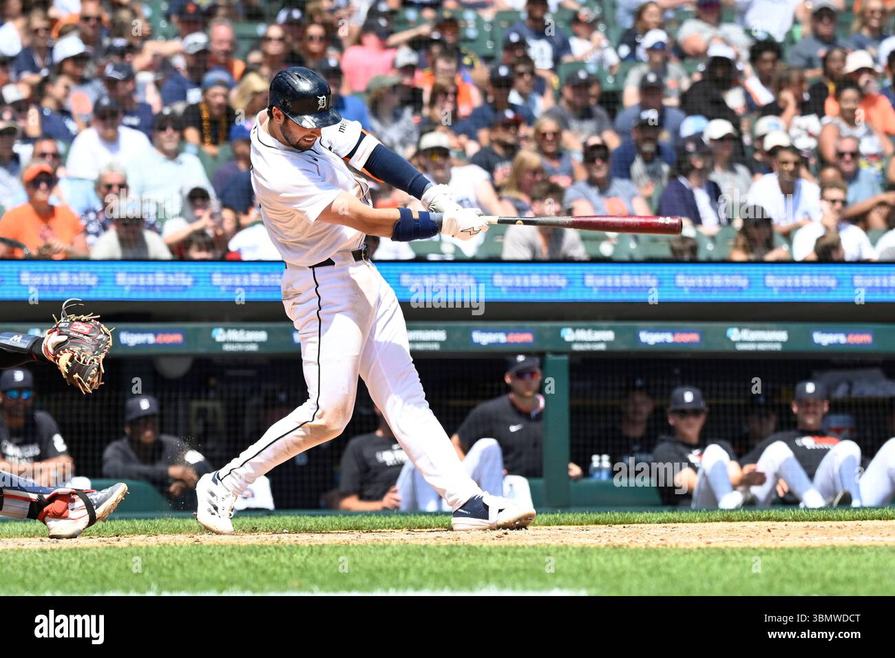 Detroit Tigers' Matt Vierling bats during the seventh inning of a ...