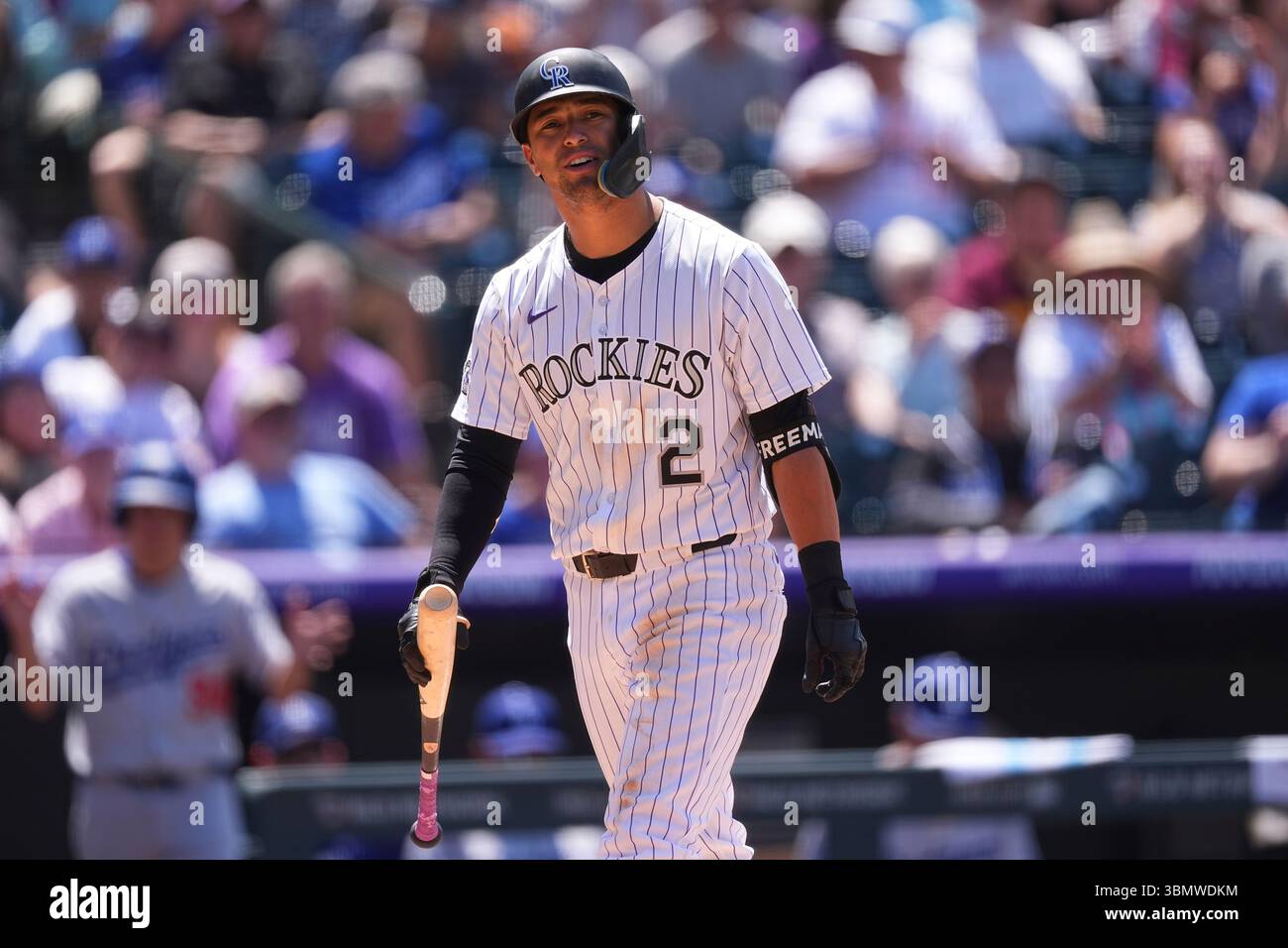 Colorado Rockies right fielder Tyler Freeman (2) in the sixth inning of ...