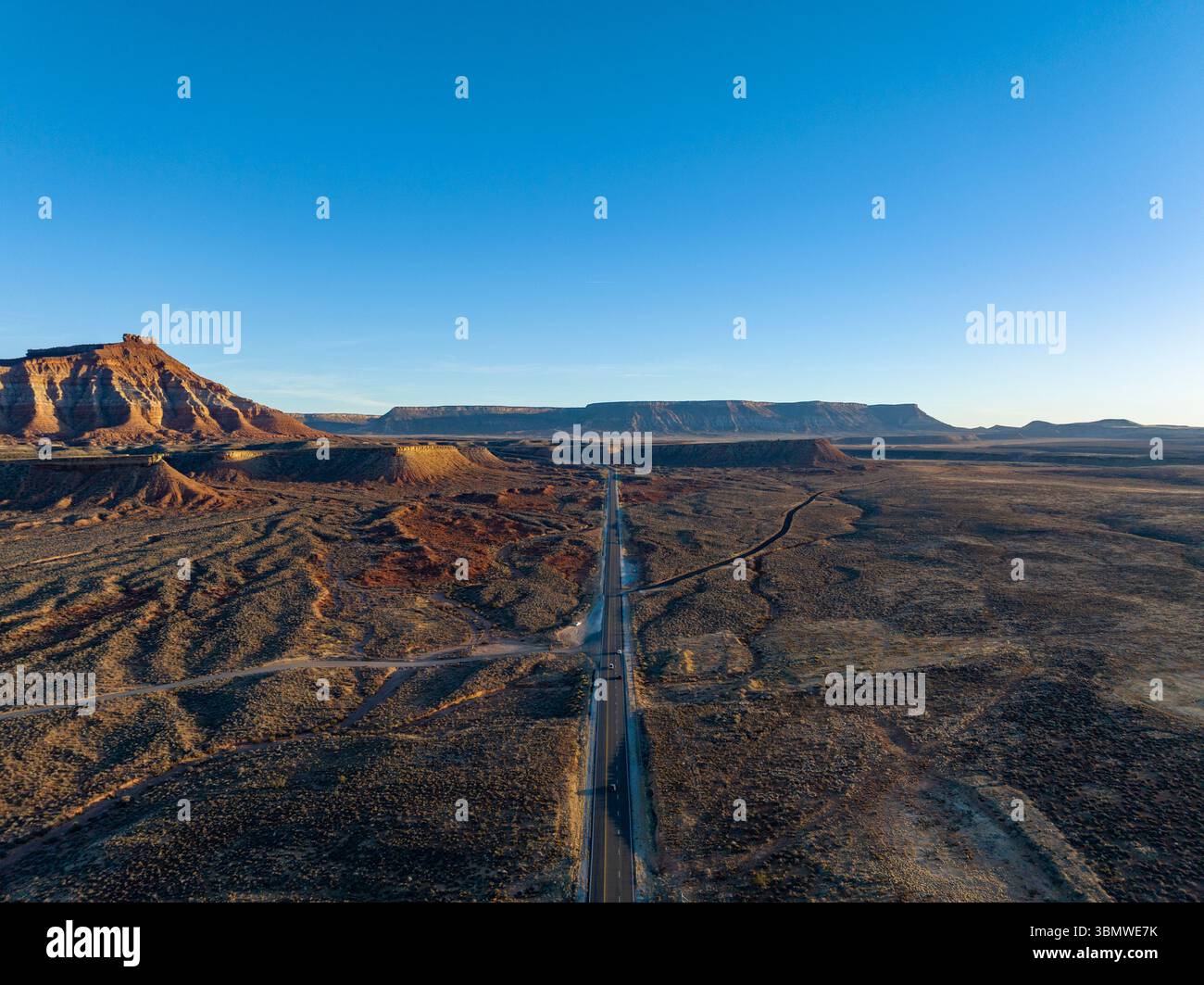 Aerial views of the Nevada desert near Rachel, along NV 375, aka the ...