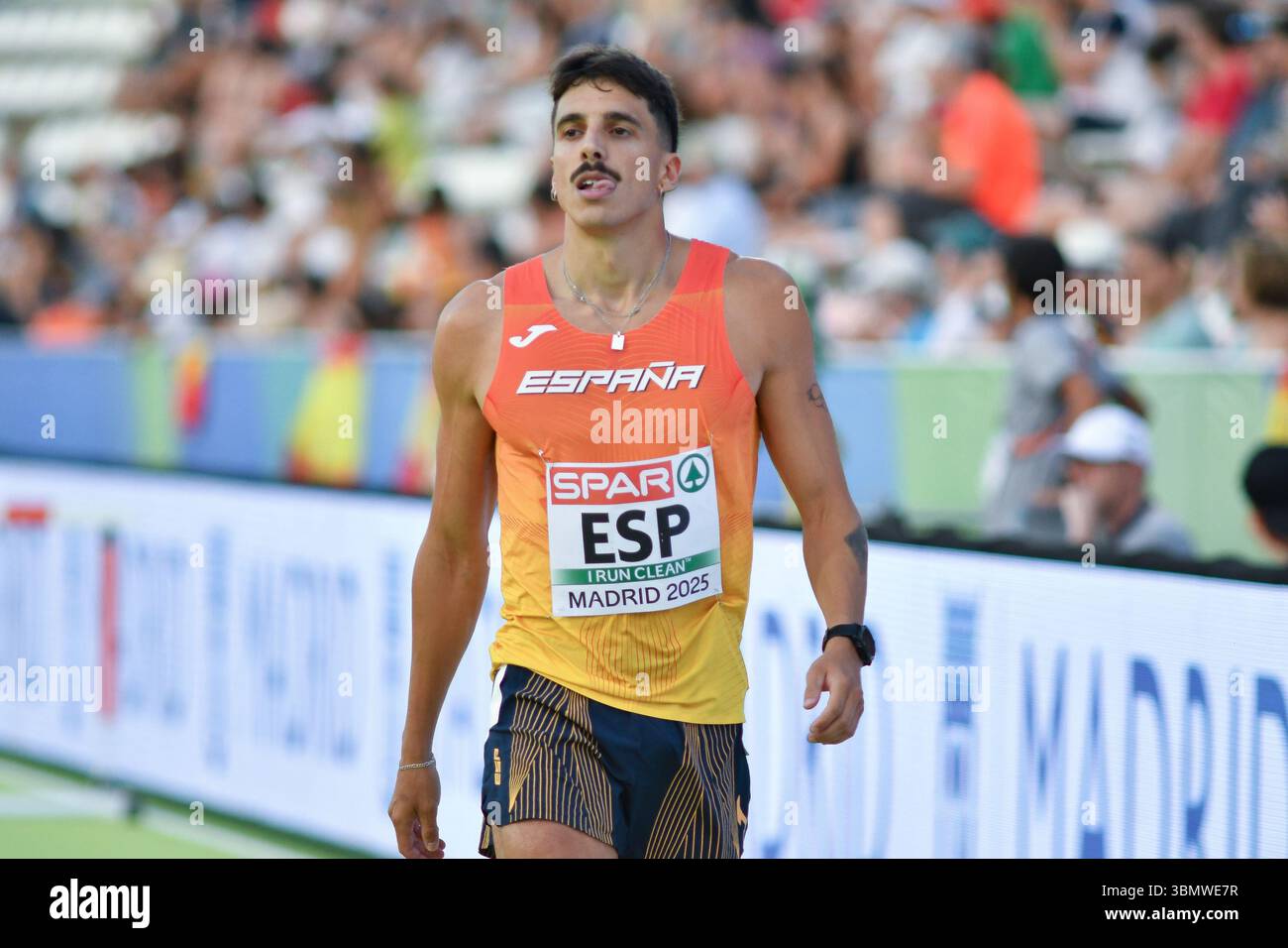 A Spanish team athlete competes during Day 2 of the European Athletics ...