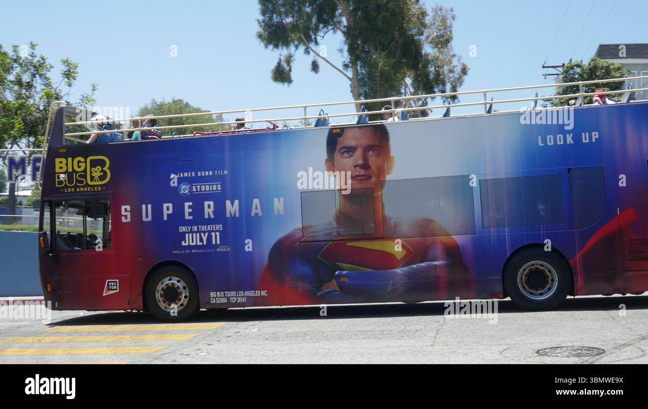 Los Angeles, California, USA 28th June 2025 Superman Bus Billboard on ...