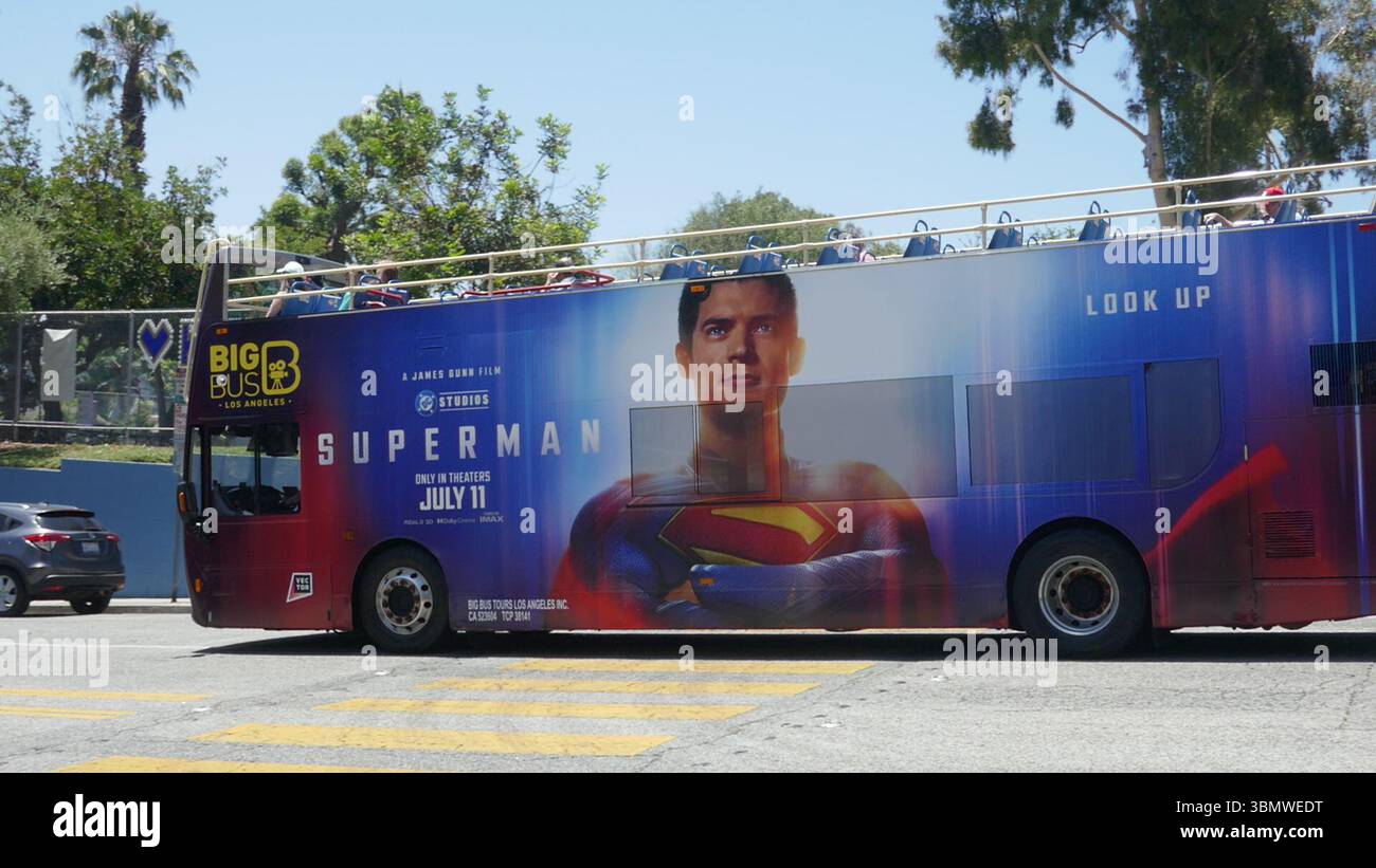 Los Angeles, California, USA 28th June 2025 Superman Bus Billboard on ...