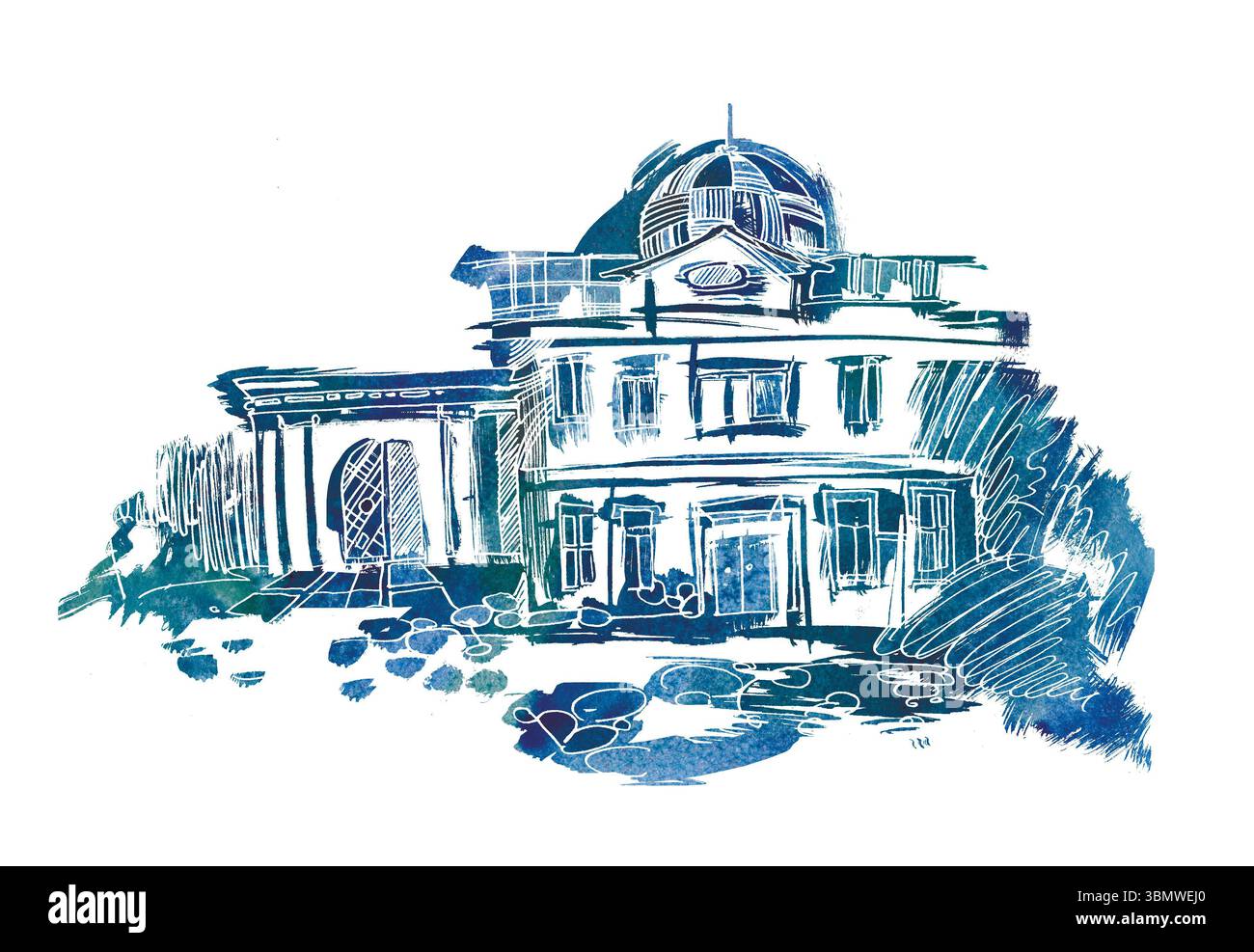 Pen ink watercolor Cut Out Stock Images & Pictures - Alamy